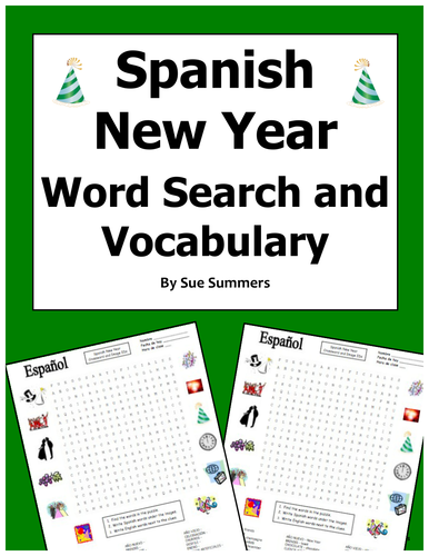 Spanish New Year Word Search Puzzle Worksheet and Vocabulary | Teaching ...