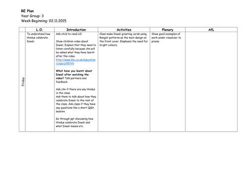 Diwali Lesson Plan - Used in Y3 | Teaching Resources