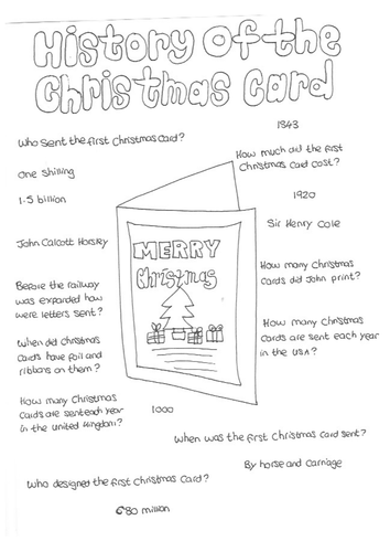 Christmas Card: History: Who Sent the First Card | Teaching Resources