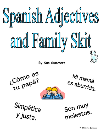 Spanish Adjectives Skit / Role Play / Speaking Activity | Teaching ...