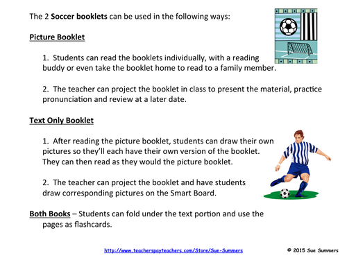 Soccer 2 Emergent Reader Booklets | Teaching Resources