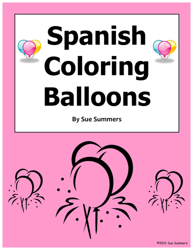 Spanish Coloring Balloons Worksheet - Globos y Los Colores | Teaching ...