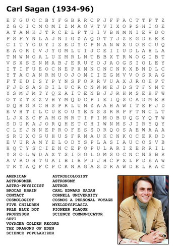Carl Sagan Word Search | Teaching Resources