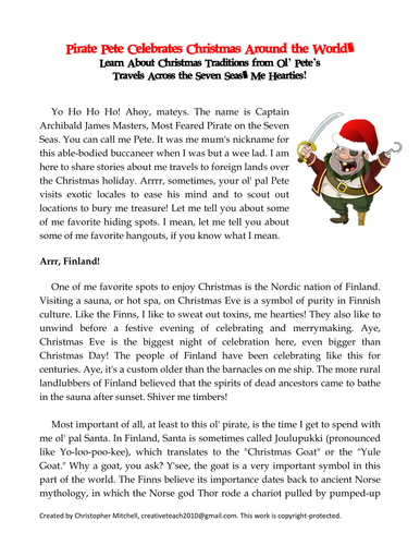 Pirate Pete Celebrates Christmas Around the World: Traditions Reading ...