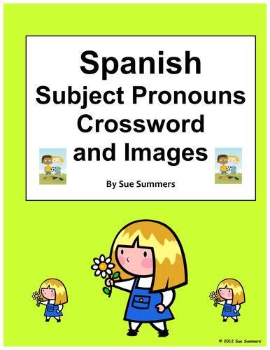 Spanish Subject Pronouns Crossword and Image IDs | Teaching Resources