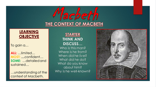 Macbeth: The Context of Macbeth | Teaching Resources