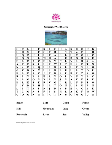 Geography Word Search | Teaching Resources