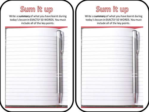 Sum it up | Teaching Resources