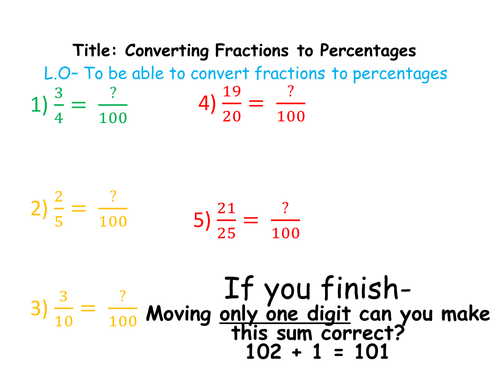 Converting a fraction to percentage (multiplying to 100) by ciaranfinn ...