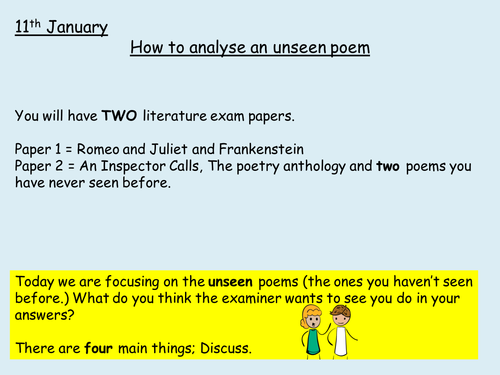 AQA Literature Paper 2 Unseen Poetry | Teaching Resources