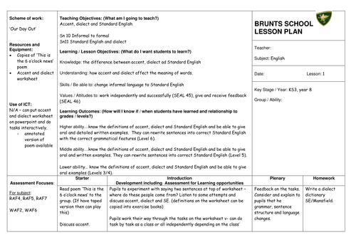 Our Day Out Scheme of Work Key Stage Three (KS3) | Teaching Resources