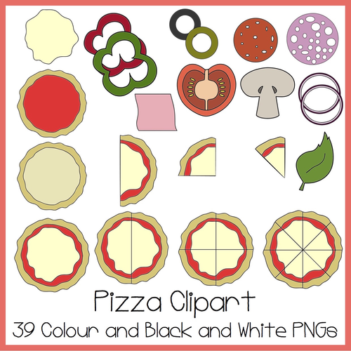 Pizza fractions clipart