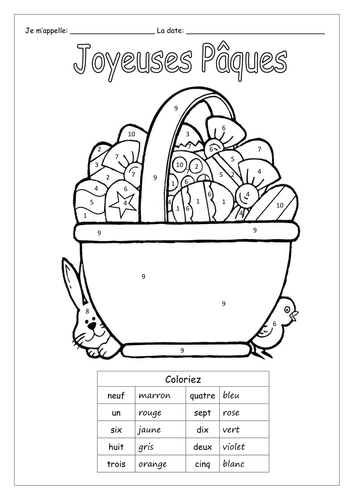 FRENCH - Easter - Les coloriages de Pâques et Couleur Par Numéros ...
