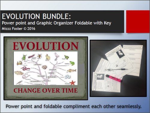Evolution Bundle: Power Point and Graphic Organizer Foldable with Key ...