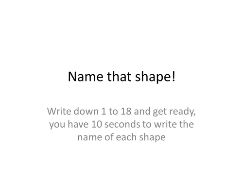 Name that shape | Teaching Resources