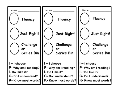 Good Fit Book Marks for Just Right Book Picking | Teaching Resources