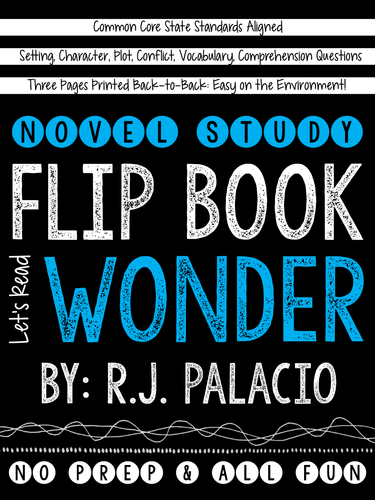Wonder Novel Study Flip Book | Teaching Resources