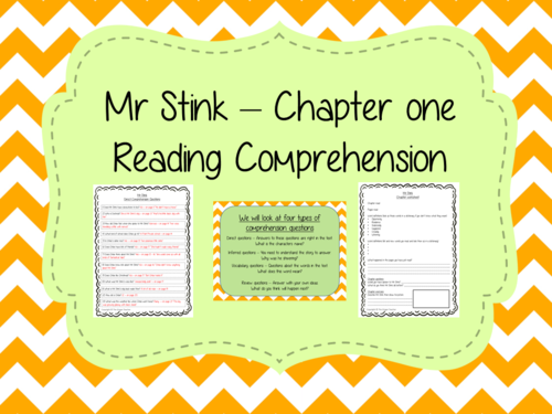 Reading Comprehension – Mr Stink by TheGingerTeacher - Teaching ...