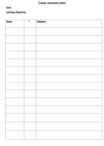 Triangle Assessment Template | Teaching Resources
