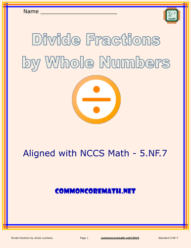 Divide Fractions Workbook - 5.NF.7 | Teaching Resources