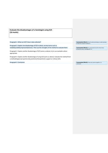 Writing frame for the new AQA A level Sociology spec | Teaching Resources Writing frame for the new AQA A level Sociology spec | Teaching Resources
