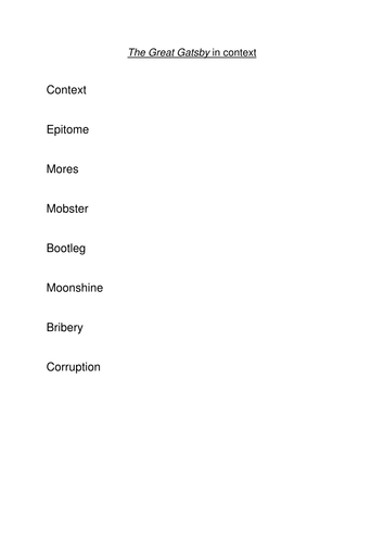 The Great Gatsby scheme of work | Teaching Resources