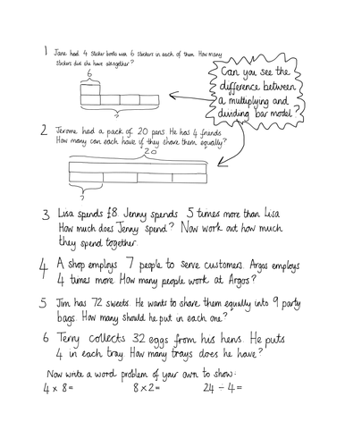 Year 3 Singapore Bar Model Word Problems | Teaching Resources