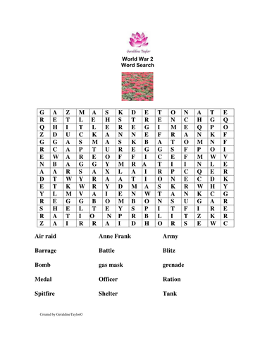 World War 2 Wordsearch | Teaching Resources