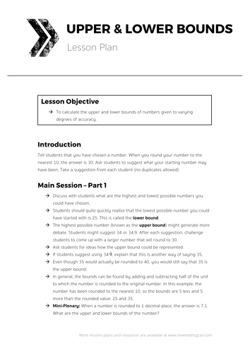 Bounds & Calculations - Complete Lesson by tomotoole - Teaching ...