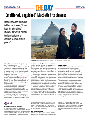 Macbeth: bring Shakespeare to life using the news | Teaching Resources