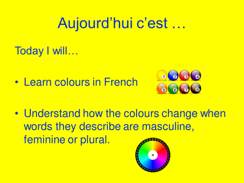 Colours agreement in French | Teaching Resources
