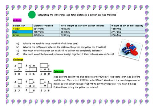 Using a table to solve addition and subtraction word problems and ...