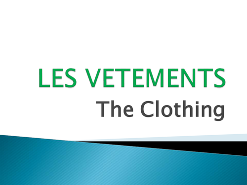 French names for common clothing. | Teaching Resources