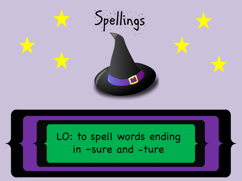 Year 3 spellings: word endings: -sure [zh] [measure] and ture [ch ...
