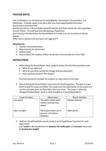 Nature Of Science Activity | Teaching Resources