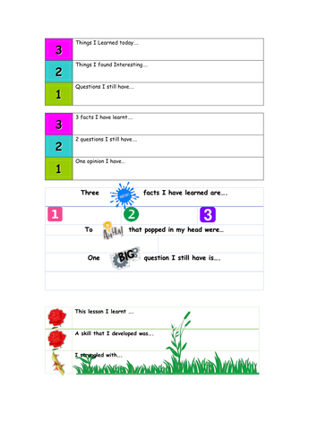 End of lesson reflections | Teaching Resources