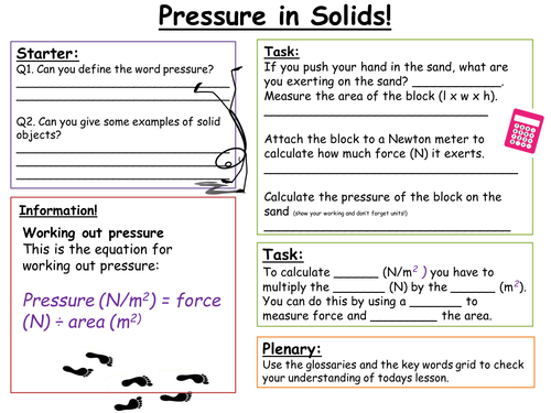 SEN Key Stage 3: Pressure in Solids by Alaina93 - Teaching Resources - Tes