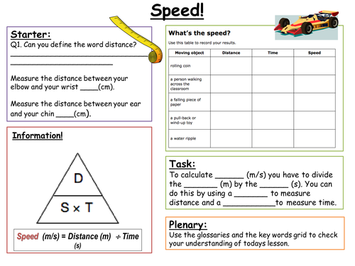 SEN Key Stage 3: Speed | Teaching Resources SEN Key Stage 3: Speed | Teaching Resources