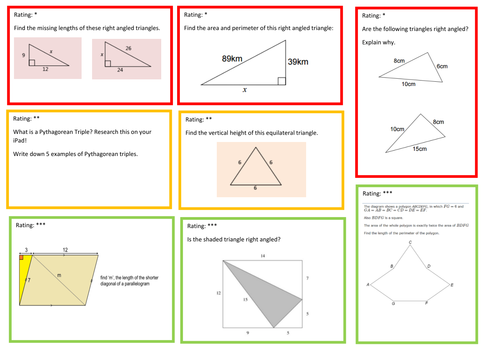 Pythagoras Worksheets by jwmcrobert - Teaching Resources - TES