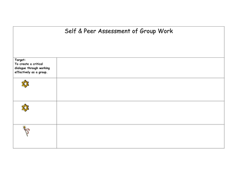 Peer self assessment template | Teaching Resources Peer self assessment template | Teaching Resources