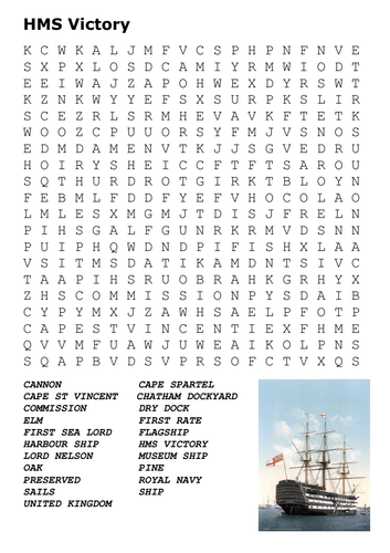 HMS Victory Word Search | Teaching Resources