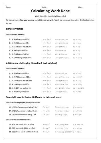 GCSE AQA Physics - P1.3 - Work done by Nteach - UK Teaching Resources - TES GCSE AQA Physics - P1.3 - Work done by Nteach - UK Teaching Resources - TES