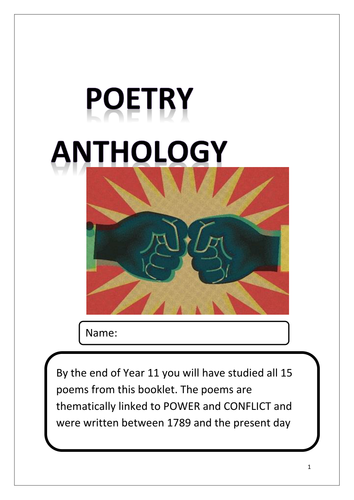 Power and Conflict poetry anthology | Teaching Resources