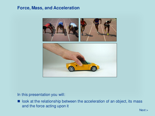 Force and Motion - Force, Mass and Acceleration | Teaching Resources