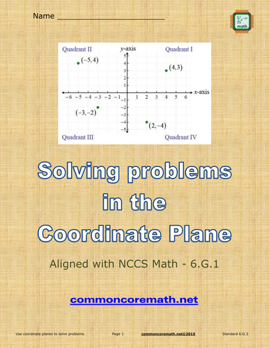 Solving Problems in the Coordinate Plane - 6.G.3 | Teaching Resources