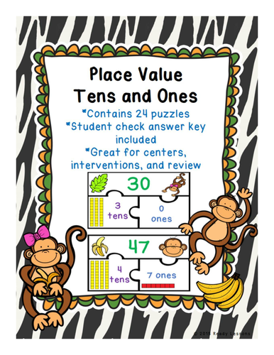 Place Value Game Puzzles - Place Value Tens and Ones 1.NBT.2 | Teaching ...