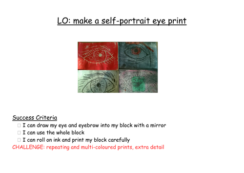 Self-Portrait Eye Printing | Teaching Resources