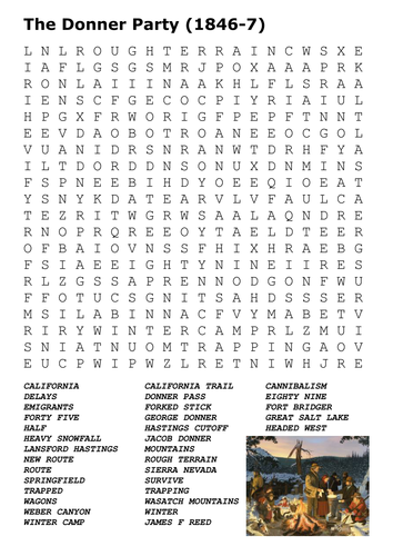 The Donner Party Word Search | Teaching Resources