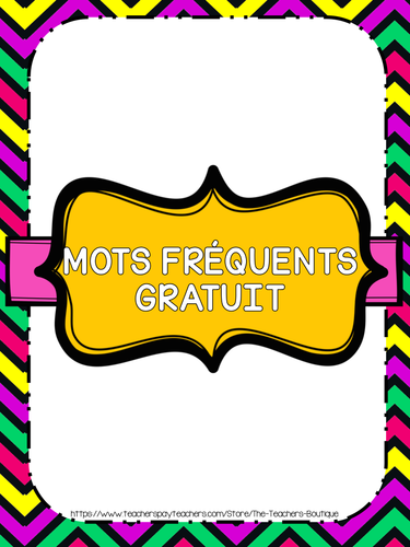 French Sight Words/Mots fréquents en français | Teaching Resources