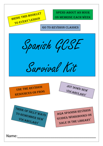 Y7 Spanish Revision Guide by - UK Teaching Resources - TES